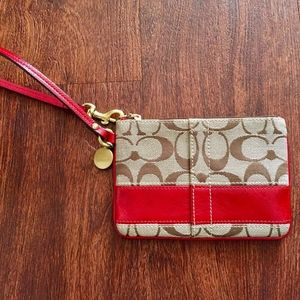 Coach | Bags | Coach Wristlet Classic Signature Pattern | Poshmark